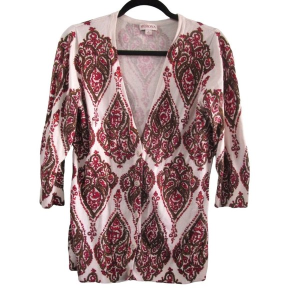 Merona | Sweaters | Merona Ikat Print V Neck Ladies Large Cardigan ...